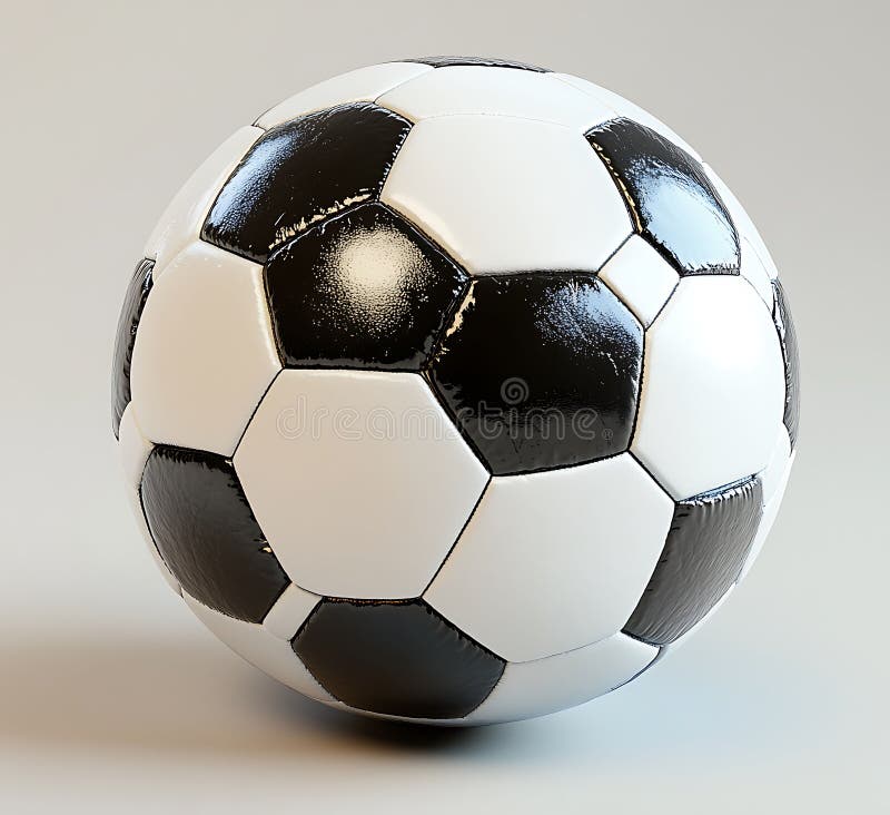 Realistic Classic Black and White Soccer Ball Floating on a Plain ...