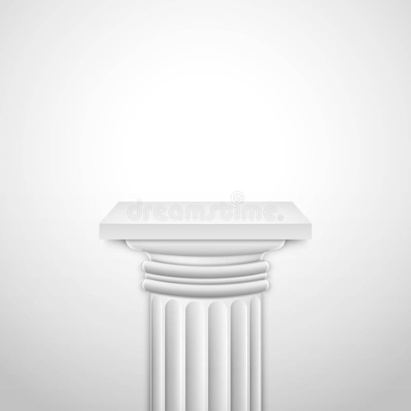 Realistic Classic Empty White Column. Stock Vector - Illustration of ...