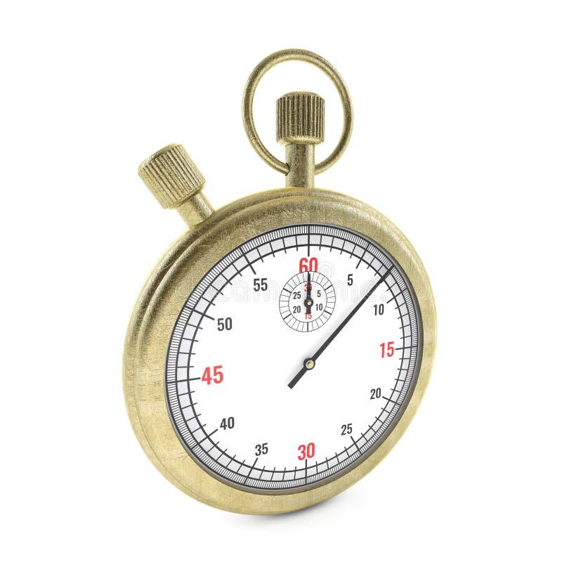 Realistic Classic Stopwatch Isolated on White. 3D Stock Illustration ...