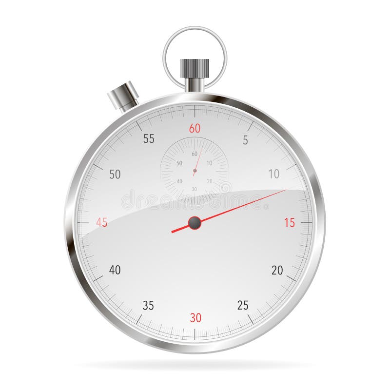Realistic Classic Stopwatch on White. Stock Illustration - Illustration ...
