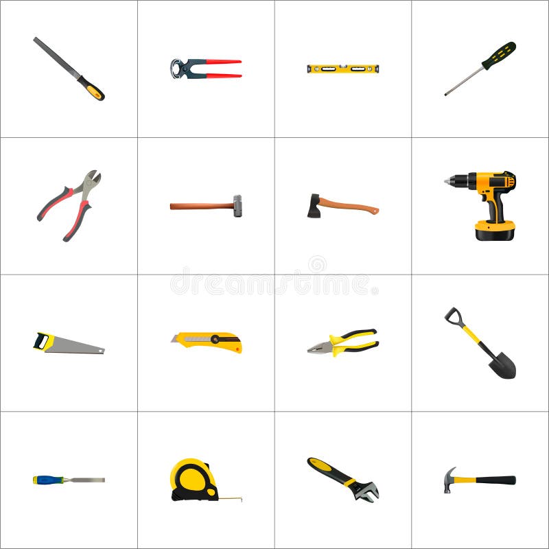 Realistic Claw, Sharpener, Wrench and Other Vector Elements. Set of ...