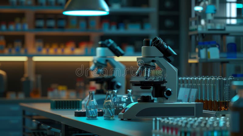Realistic Clinical Laboratory Scene with Advanced Equipment Like ...