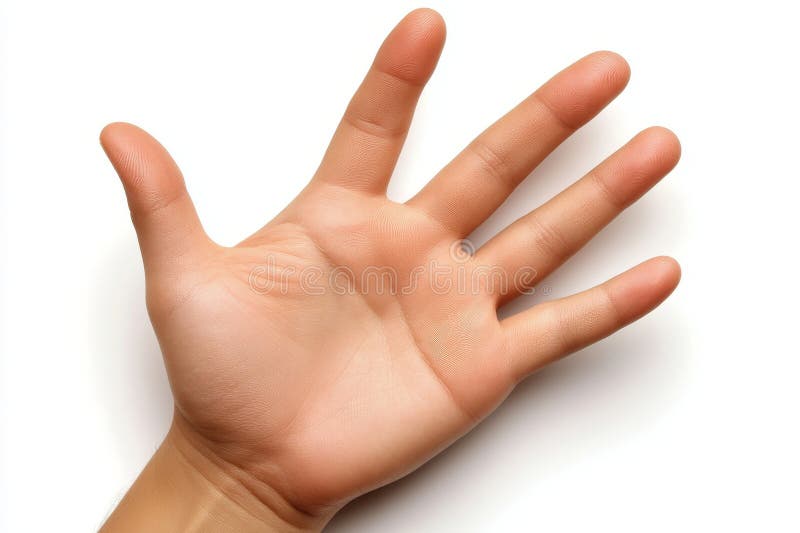 A Realistic Close-up of an Open Hand, Palm Facing Forward, with ...