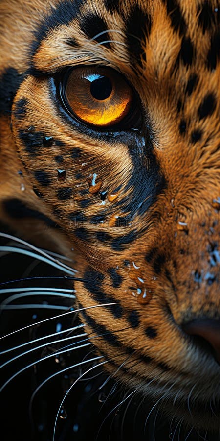 Realistic Close Up Photo of of Dangerous Leopard Stock Illustration ...
