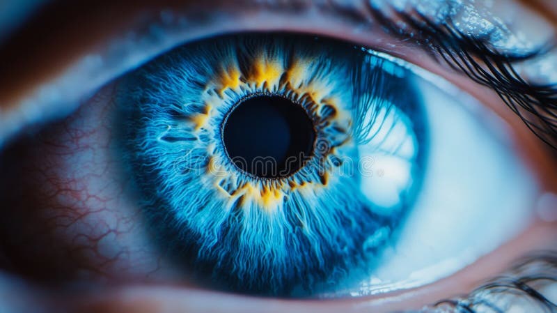 A Realistic Close-up Zoom of a Blue Eye in a Human. Stock Photo - Image ...
