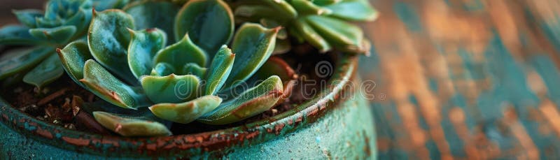 Realistic Closeup of a Succulent Plant Pot with Detailed Textures and ...
