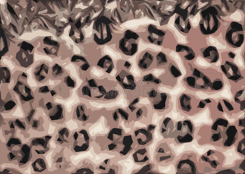 Realistic Closeup Vector Illustration of Fleece Fabric with Leopard ...