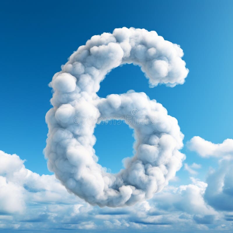 Realistic Cloud Art: Number 6 in Vibrant Sky Surrealistic Elements ...