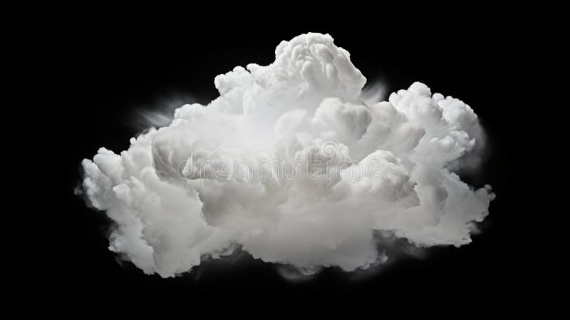Realistic Cloud Formation Isolated on Black Background, AI Generative ...