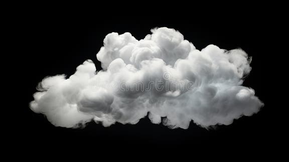 Realistic Cloud Formation Isolated on Black Background, AI Generative ...