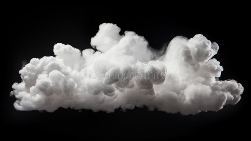 Realistic Cloud Formation Isolated on Black Background, AI Generative ...