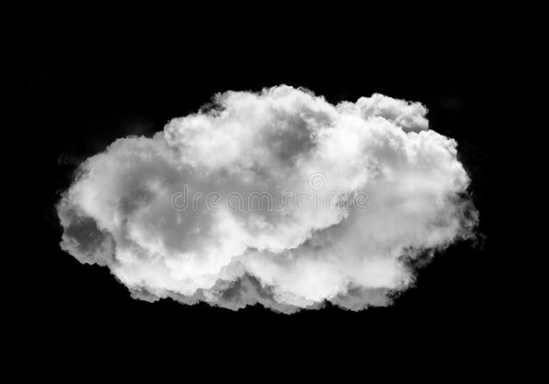 Realistic Cloud Shape Isolated Over Black Background Stock Illustration ...
