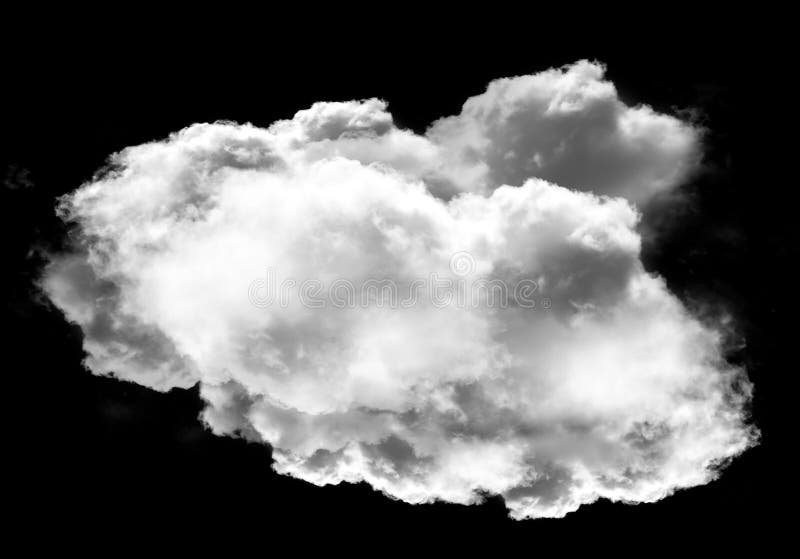 Realistic Cloud Shape Isolated Over Black Background Stock Illustration ...