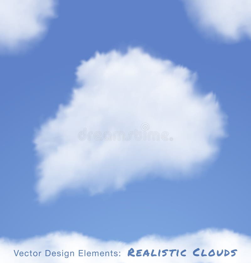 Realistic Clouds on Blue Sky Stock Vector - Illustration of blue, space ...