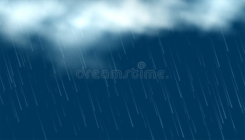 Realistic Clouds with Falling Rain Stock Vector - Illustration of ...