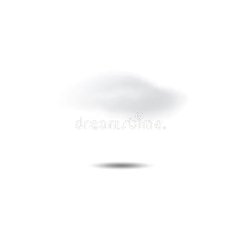 Realistic Clouds with a Shadow. Vector Elements Isolated on White ...