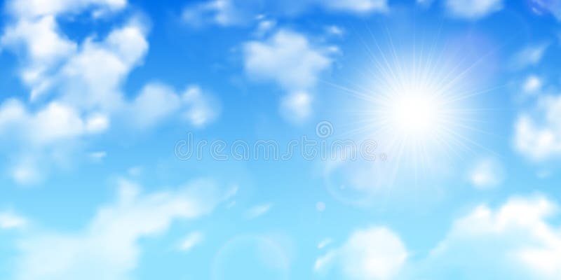 Realistic Clouds Sky Background Stock Vector - Illustration of high ...