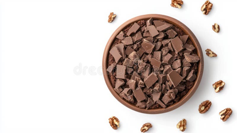 Realistic Cocoa Bean and Walnut Display in a Rustic Bowl for Culinary ...