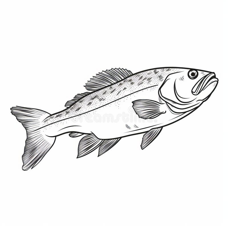 Eye-catching Fish Illustration with Distinctive Character Design Stock ...