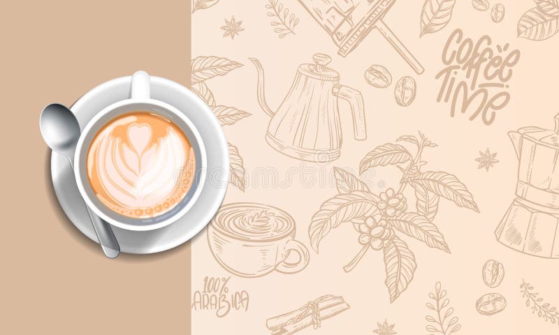 Realistic Coffee Background Illustration Stock Vector - Illustration of ...