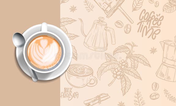 Realistic Coffee Background Illustration Stock Vector - Illustration of ...