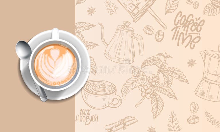 Realistic Coffee Background Illustration Stock Vector - Illustration of ...