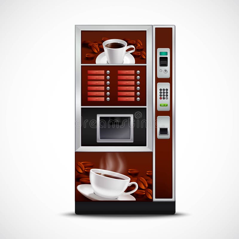 Realistic Coffee Vending Machine Stock Vector - Illustration of ...