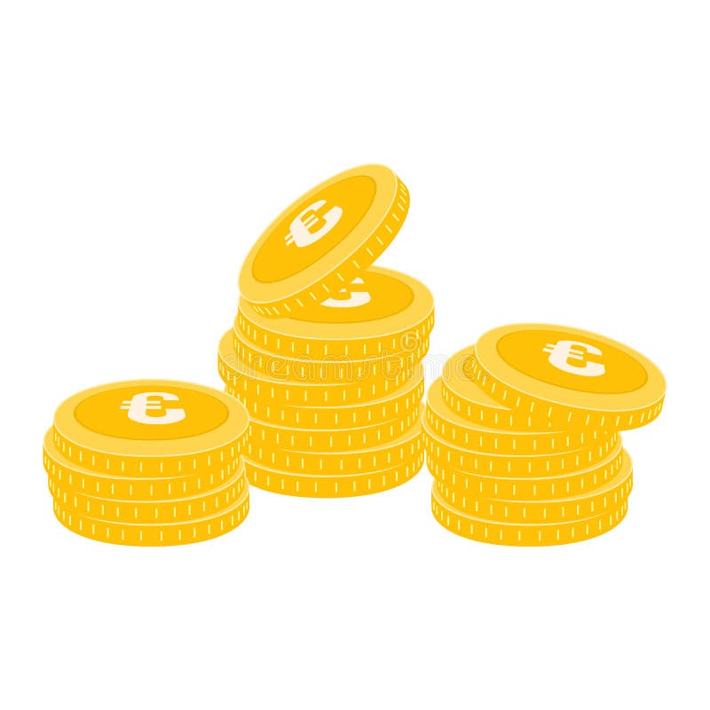 Realistic Coin Vector Icon Design Template. Gold Coin Stack Vector ...
