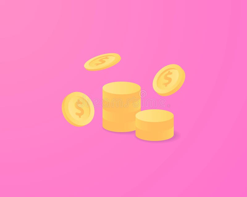 Realistic Coins Stack 3d Icon Design Illustrations Stock Vector ...