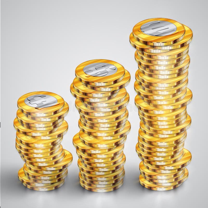 Realistic Coins, Vector Illustration Stock Vector - Illustration of ...