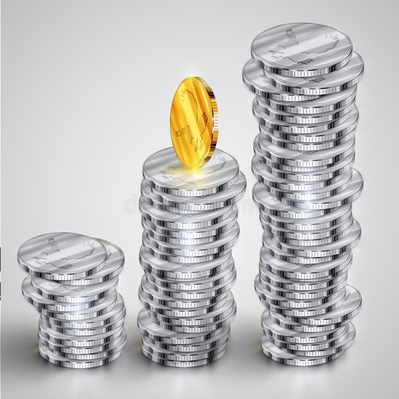 Realistic Coins, Vector Illustration Stock Vector - Illustration of ...