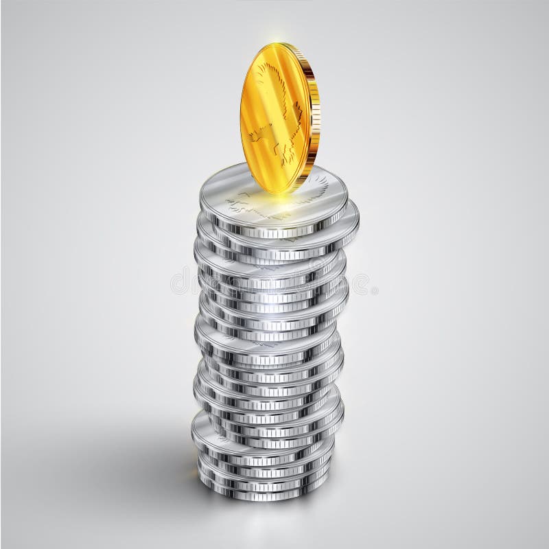 Realistic Coins, Vector Illustration Stock Vector - Illustration of ...