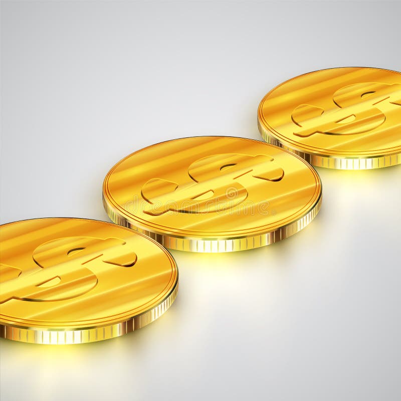 Realistic Coins, Vector Illustration Stock Vector - Illustration of ...