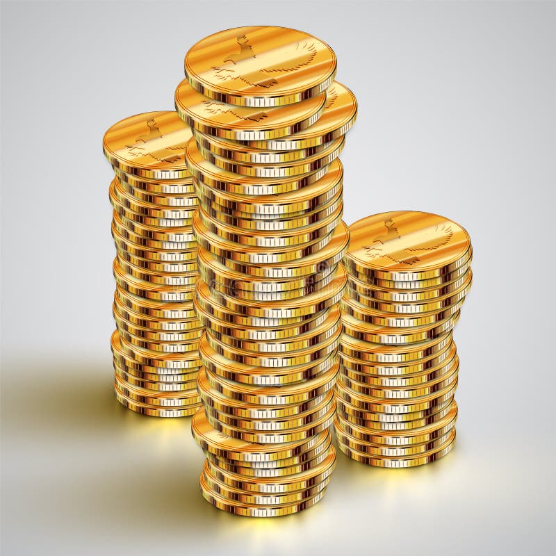 Realistic Coins, Vector Illustration Stock Vector - Illustration of ...
