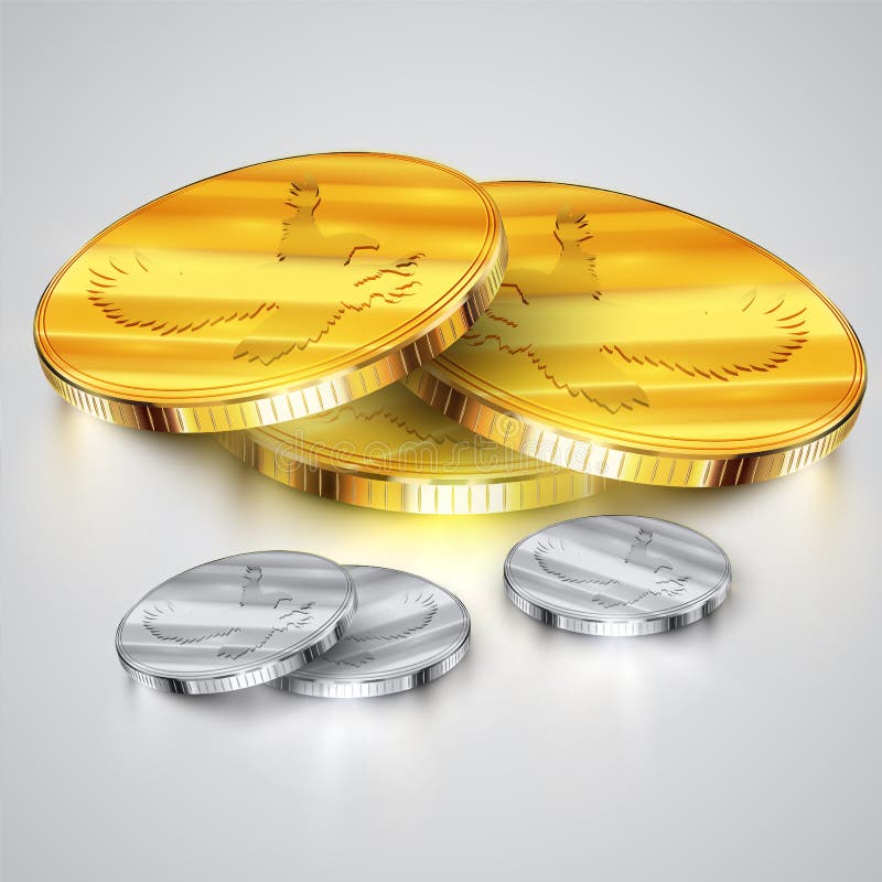 Realistic Coins, Vector Illustration Stock Vector - Illustration of ...