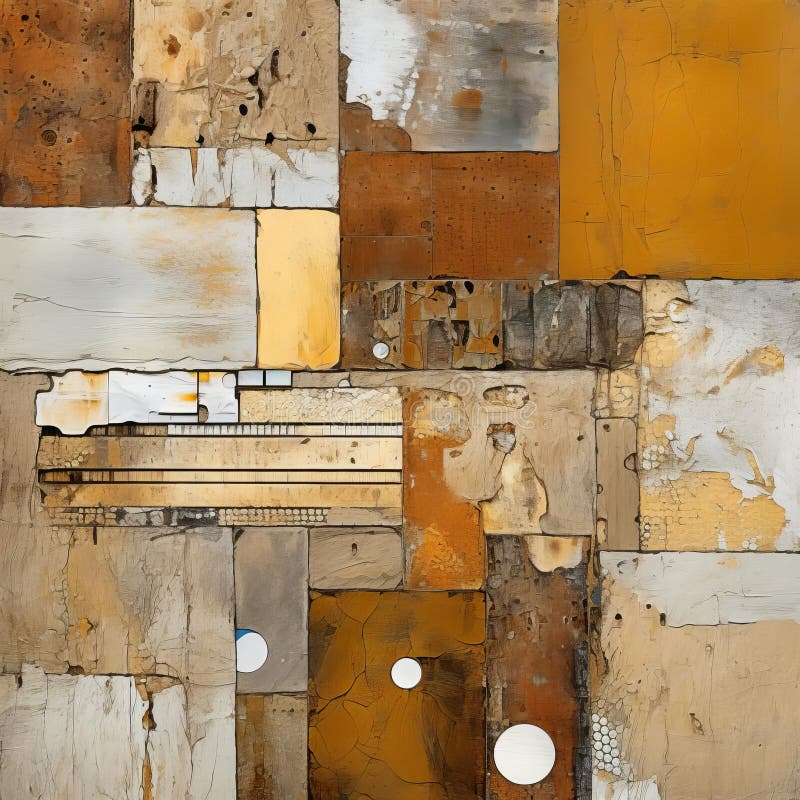 Realistic Collage Background Textures with Rust and White Accents Stock ...