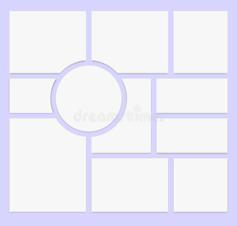 Realistic Collage. Photo Frame Template. Photo Gallery Layout. Vector ...