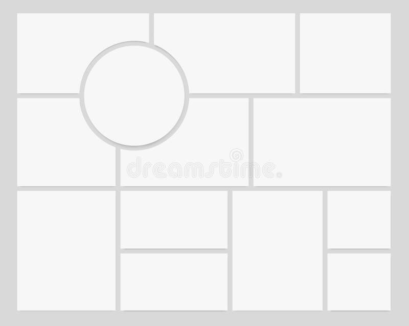 Realistic Collage. Photo Frame Template. Photo Gallery Layout. Vector ...