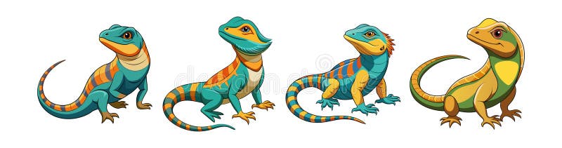 Realistic Collared Lizard Colorful Wildlife Illustration Stock Vector ...