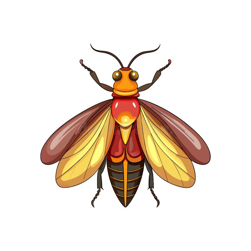 Realistic Color Illustration of Firefly Stock Illustration ...