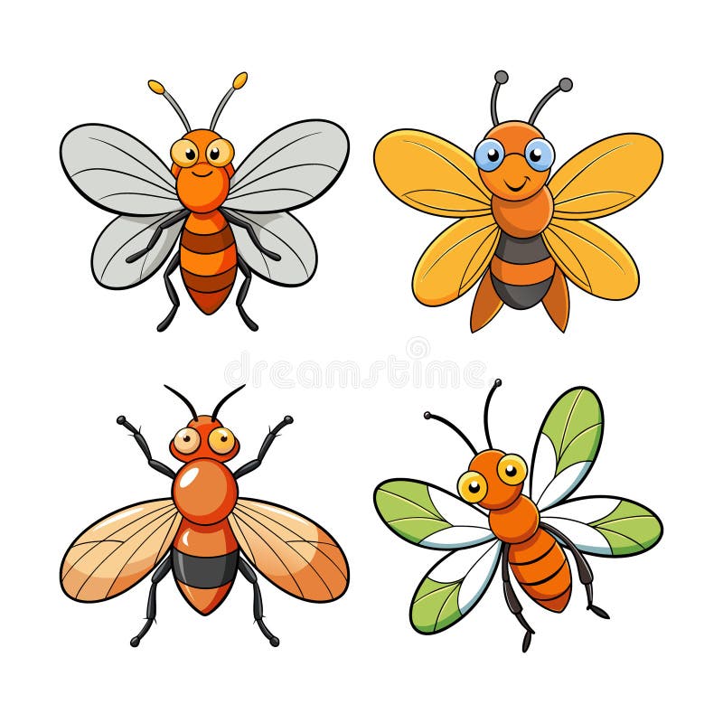 Realistic Color Illustration of Flower Fly Stock Illustration ...