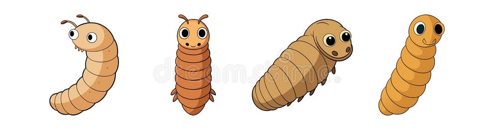 Realistic Color Illustration of Maggot Stock Illustration ...