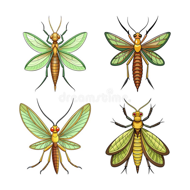 Realistic Color Illustration of Mayfly Stock Vector - Illustration of ...