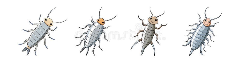 Realistic Color Illustration of Silverfish Stock Vector - Illustration ...