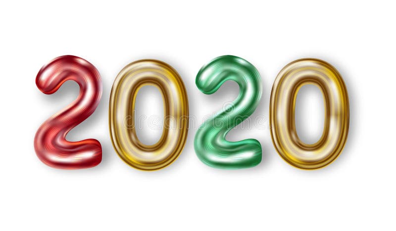 Realistic Color 2020 Numbers with Texture Pattern. Isolated on White ...
