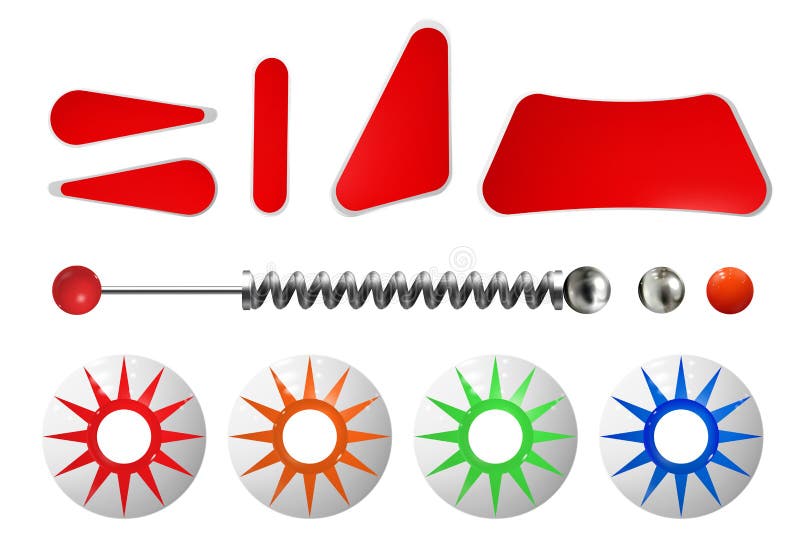 Realistic Colored Pinball Elements Stock Vector - Illustration of ...