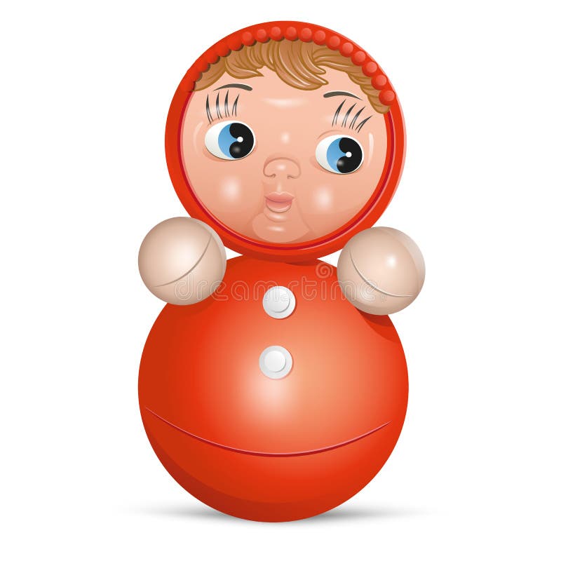 Set of 3 Colored Roly-Poly,tilting Dolls Vector Illustration Stock ...