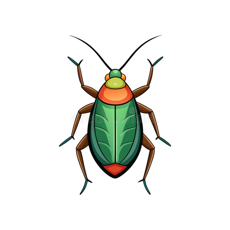 Realistic Colorful Creeping Water Bug Illustration Stock Photo ...