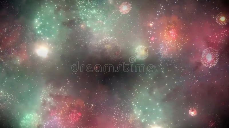Realistic Colorful Meteor Shower on Black Background. Stock Footage ...