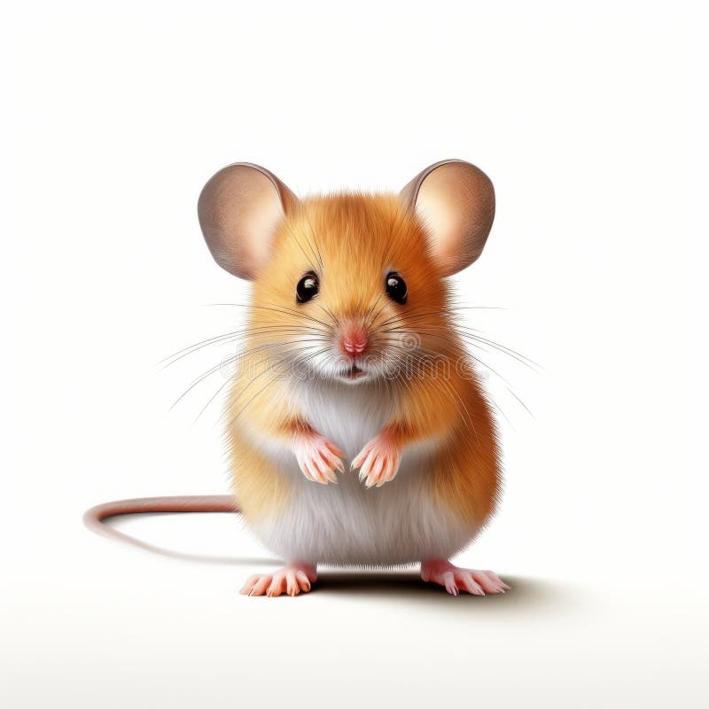 Realistic and Colorful Orange Mouse on White Background Stock ...
